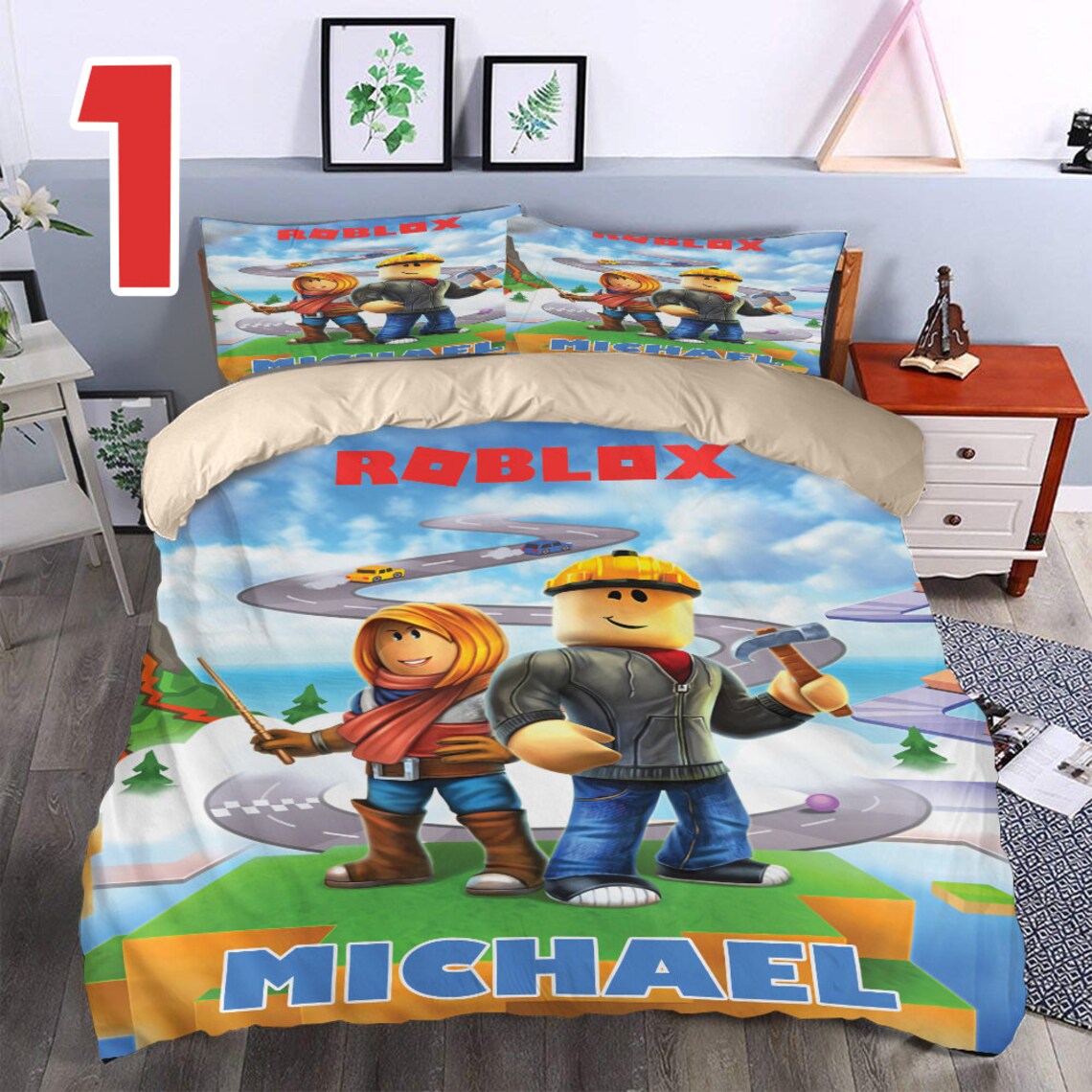 Roblox Bedding Set Roblox Duvet Cover Roblox Bed Set | Etsy