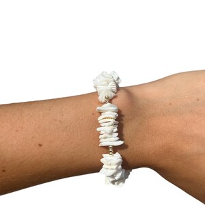 White Shell Beaded Bracelet - Etsy
