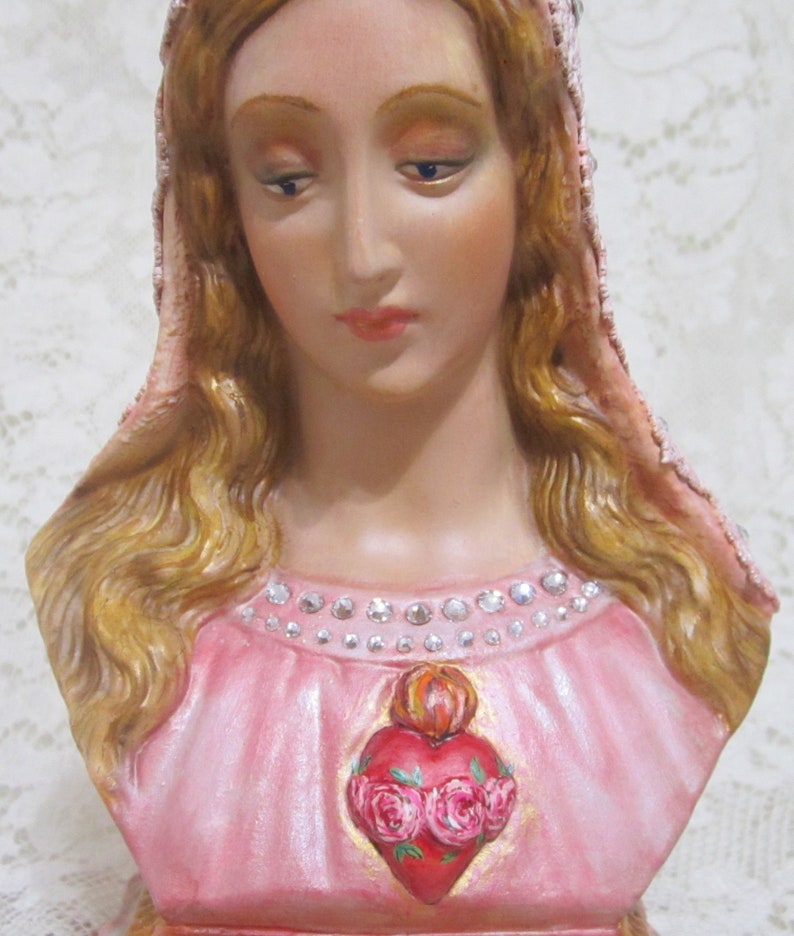 Vintage Virgin Mary Statue Etsy