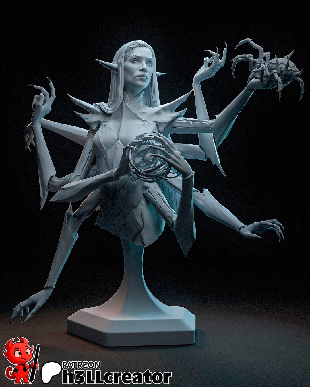 Lolth 3D Printed Bust for Miniature Painting (unpainted) - Etsy