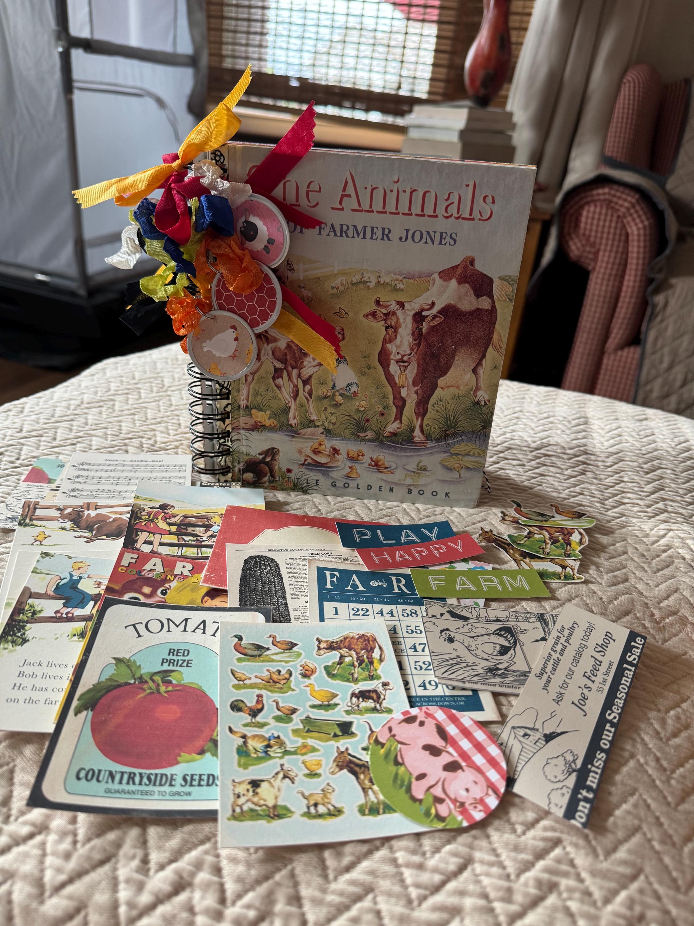 The Animals of Farmer Jones Little Golden Book Junk Journal/scrapbook W ...