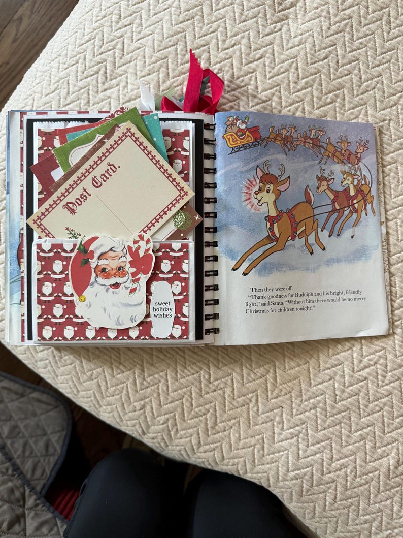 Rudolph Repurposed Little Golden Book W/ Ephemera. - Etsy