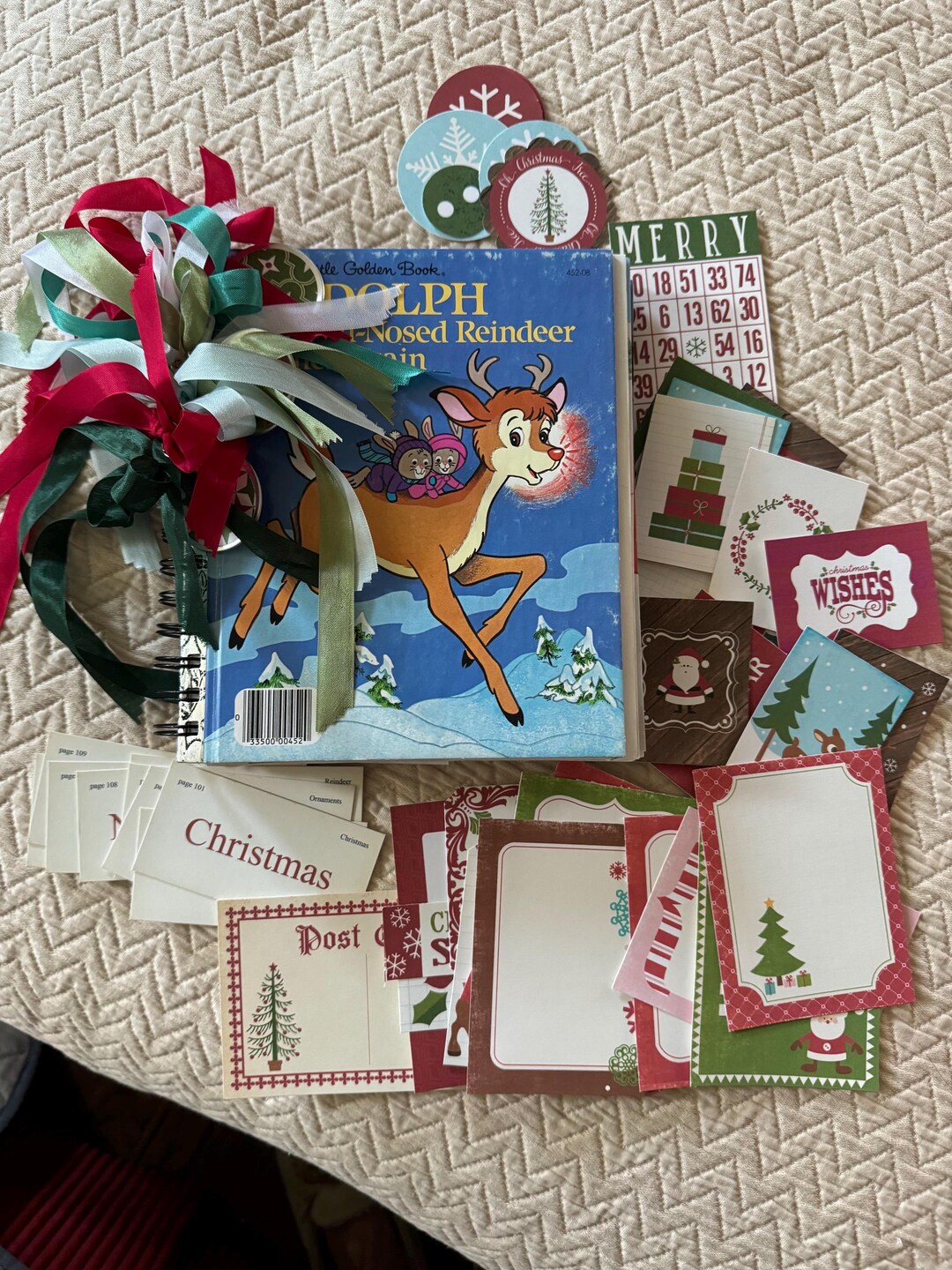 Rudolph Repurposed Little Golden Book W/ Ephemera. - Etsy
