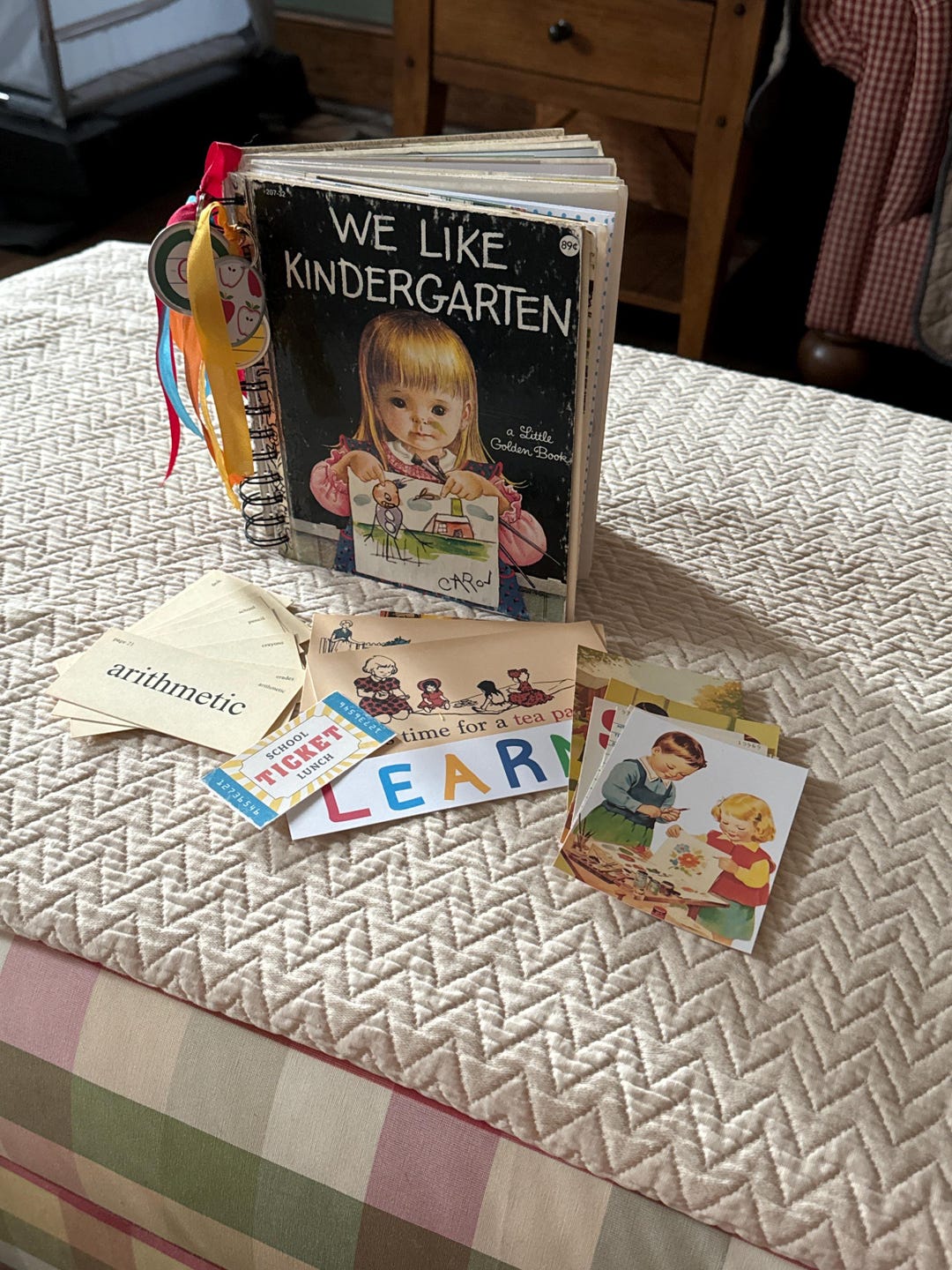 We Like Kindergarten Repurposed Little Golden Book Journal/scrapbook W ...