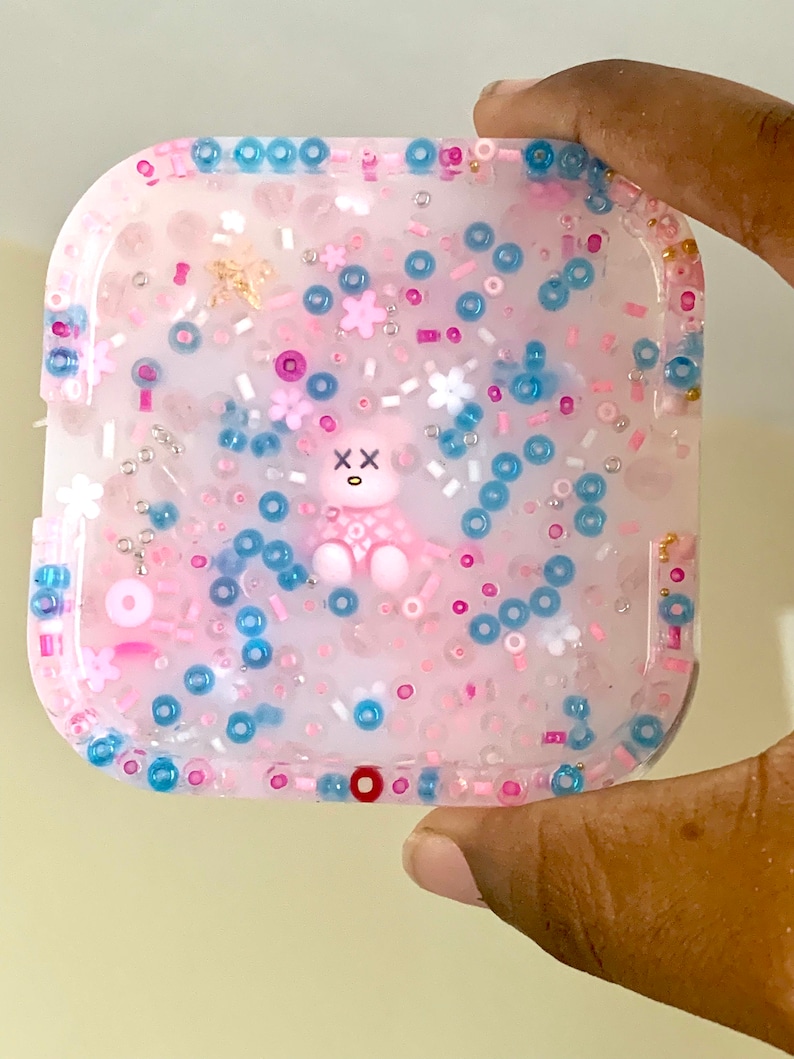 Pretty in Pink Bear Pick Pad,square Silicone Picking Pad, Rubber Skin ...