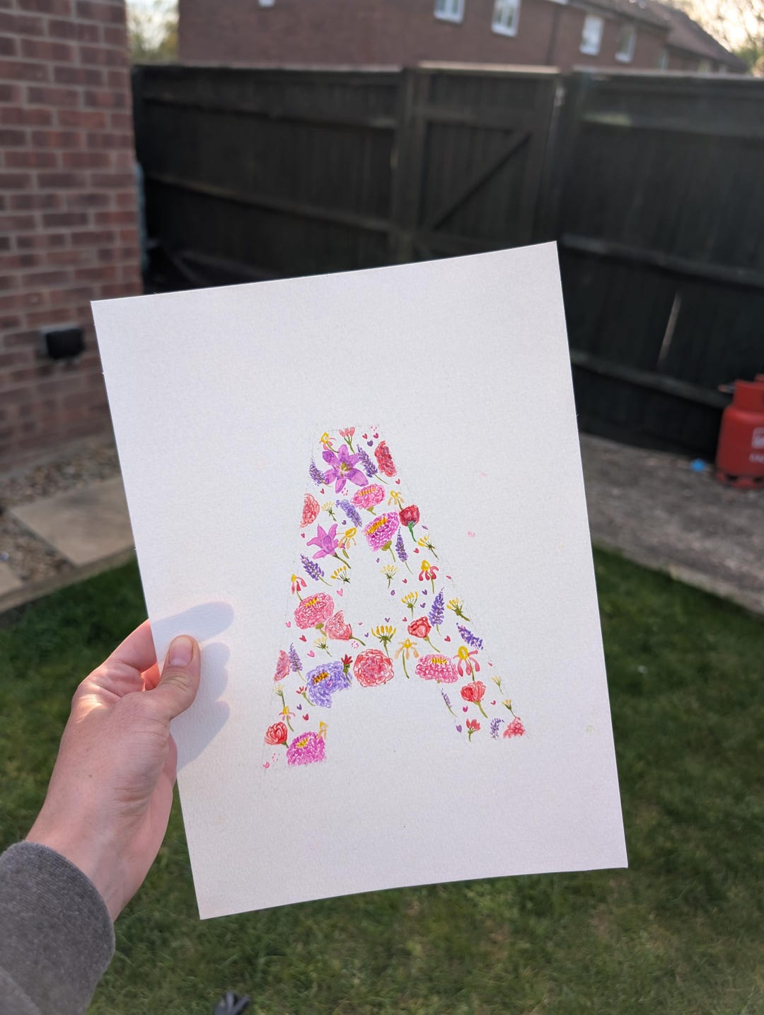 Original Watercolour Floral Letter A | Hand-painted Botanical Initial ...