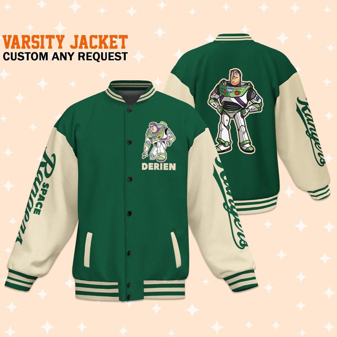 Personalize Toy Story Buzz Lightyear Space Buzz Green, Adult Varsity ...