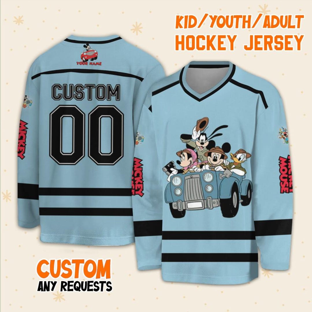 Personalize Vintage Disney Mickey Mouse and Friend in Car Hockey Casey ...