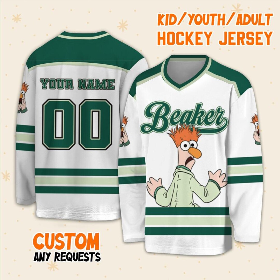 Personalize the Muppet Beaker White, Personalized Ice Hockey Jersey ...