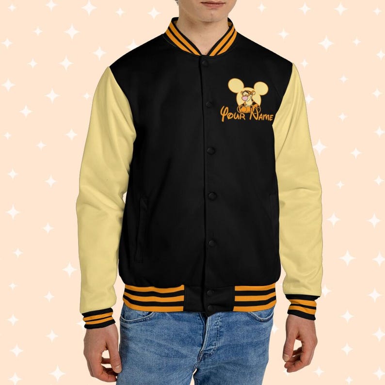 Personalize Winnie the Pooh Tigger Black, Adult Varsity Jacket ...