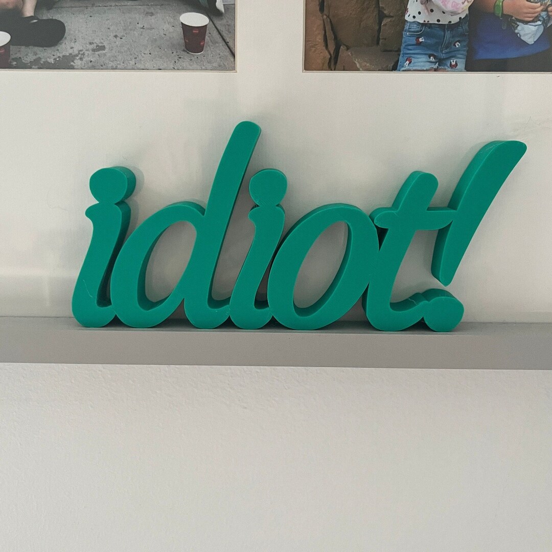 Decorative 'idiot' Sign I Funny Wall & Desk Art I Customisable Novelty ...