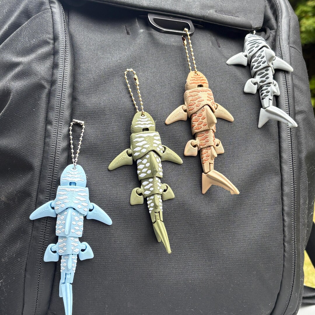Flexible Tiger Shark Fidget Toy Keychain I Sea Life Decoration I I ...