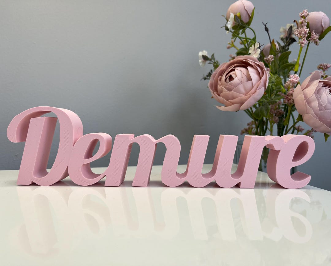 Decorative 'demure' Sign I Positive Mantra Wall & Desk Art I ...