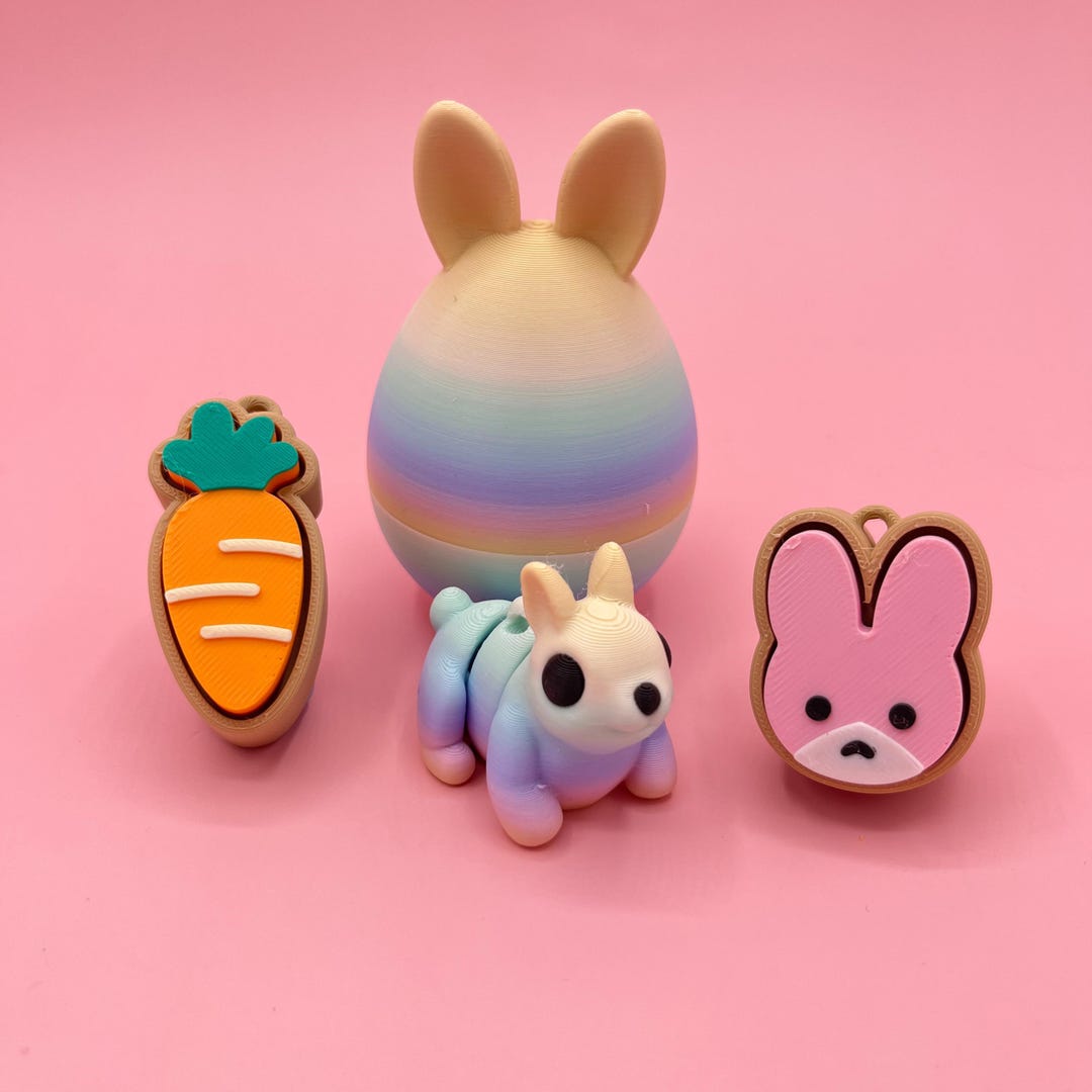 Bunny Rabbit Fidget Toy & Egg - Easter Clickers Chocolate Alternative ...