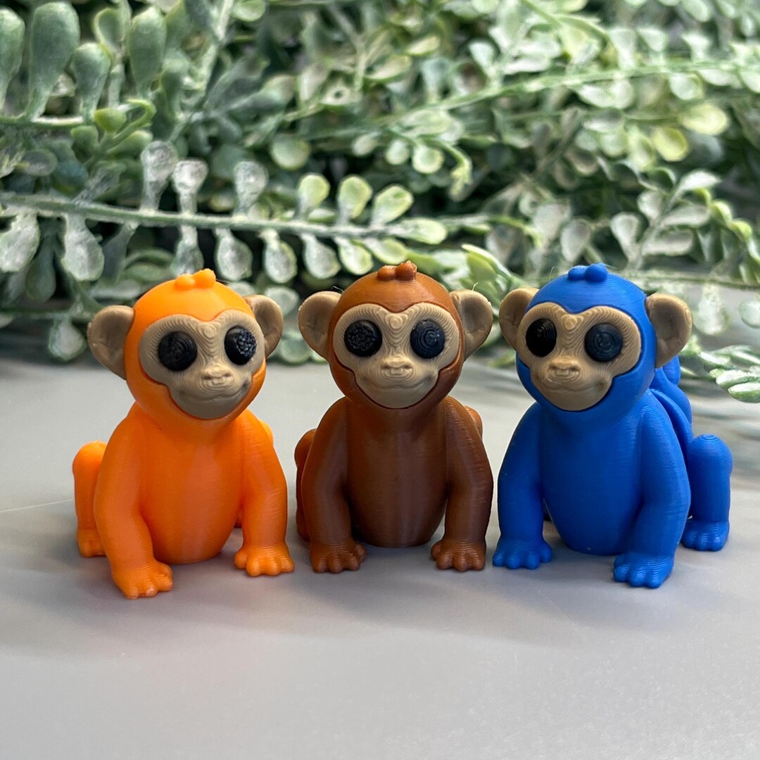 Baby Chimp Monkey Fidget Toy I Wildlife Decoration I Articulated Desk ...