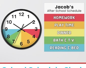 Editable Daily Schedule Clock for Children, Kid's After School Clock ...
