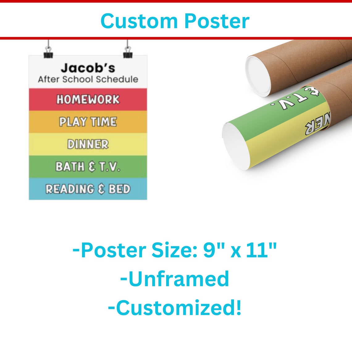 Customizable Daily Schedule Clock for Children, Kid's After School ...