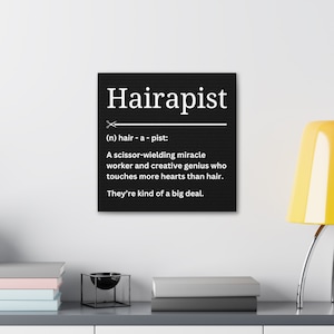 Hairapist Shop Sign Print on Canvas Salon Art Hair Dresser Sign Hair ...