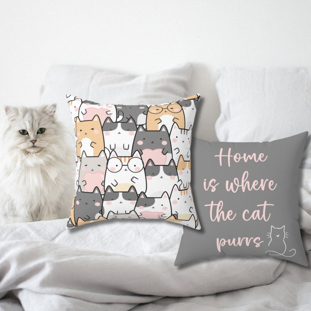 Kawaii Cat Pillow | Cute Kawaii Cat Pillow | Gift for Cat Mom | Cat ...