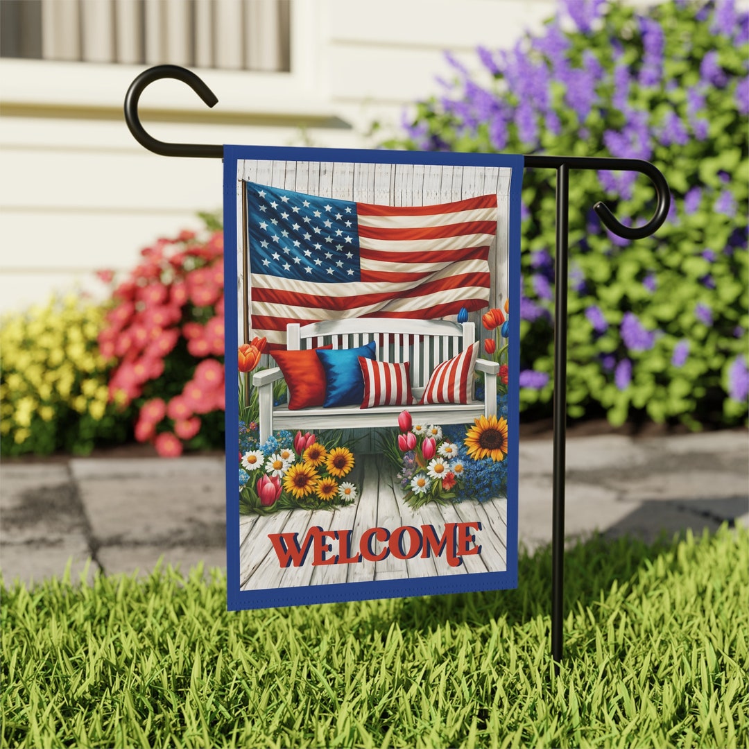 Welcome Banner Patriotic Garden Banner Patriotic Welcome Flag Welcome ...