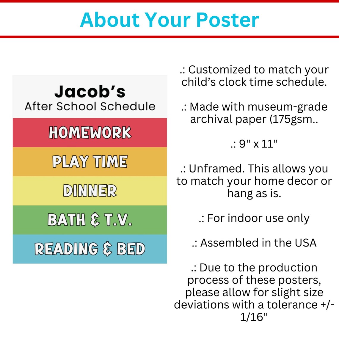 Customizable Daily Schedule Clock for Children, Kid's After School ...
