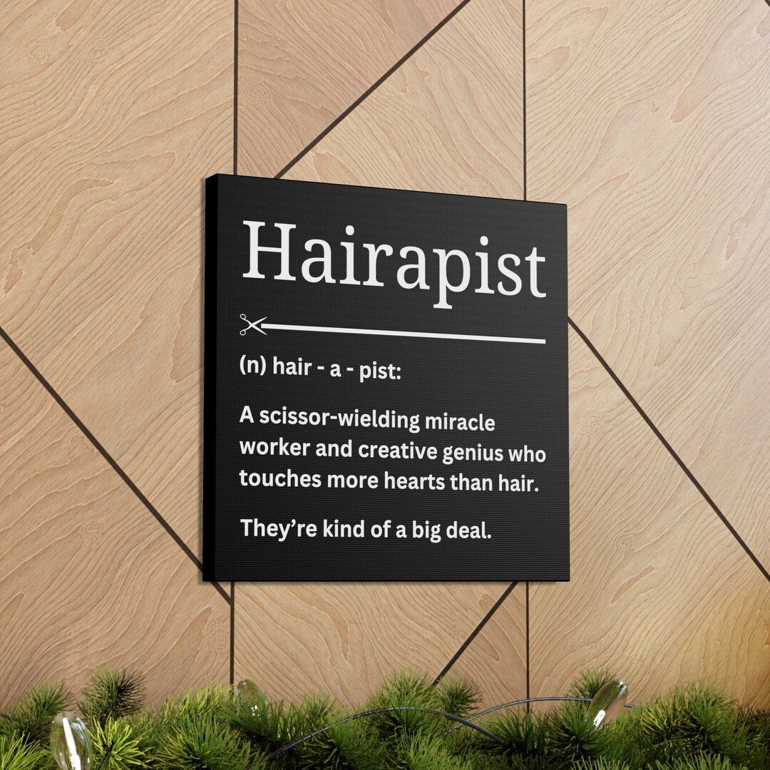 Hairapist Shop Sign Print on Canvas Salon Art Hair Dresser Sign Hair ...