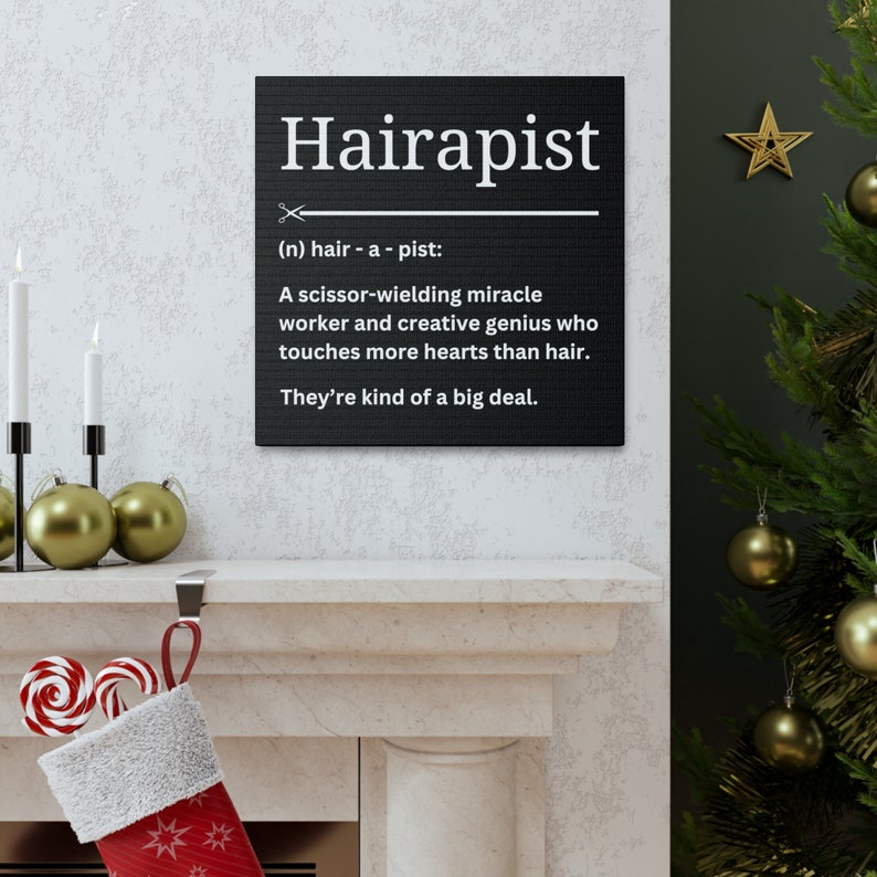 Hairapist Shop Sign Print on Canvas Salon Art Hair Dresser Sign Hair ...