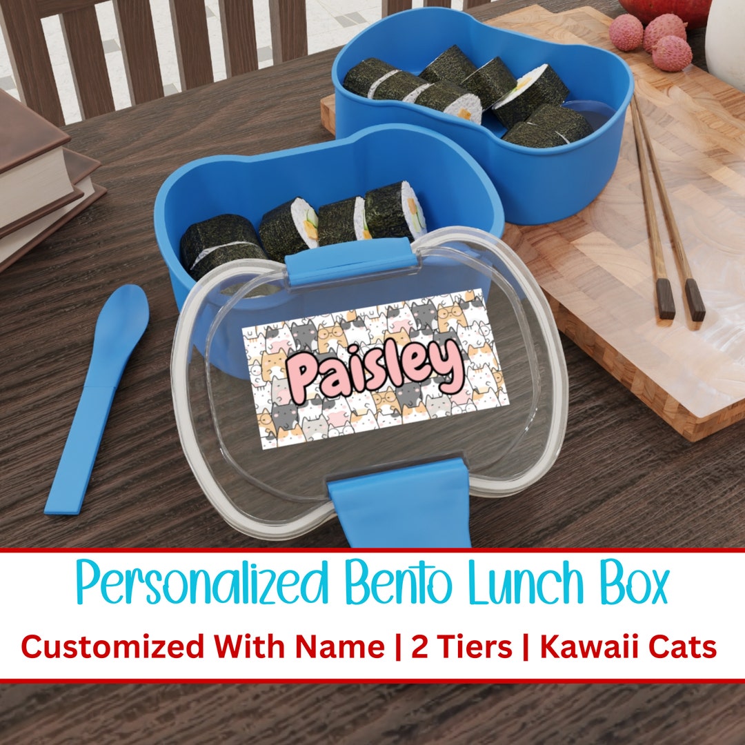 Bento Box Custom Cute Kawaii Cats Personalized Bento Lunch Box Women ...