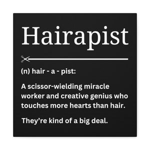 Hairapist Shop Sign Print on Canvas Salon Art Hair Dresser Sign Hair ...
