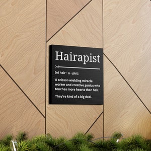 Hairapist Shop Sign Print on Canvas Salon Art Hair Dresser Sign Hair ...