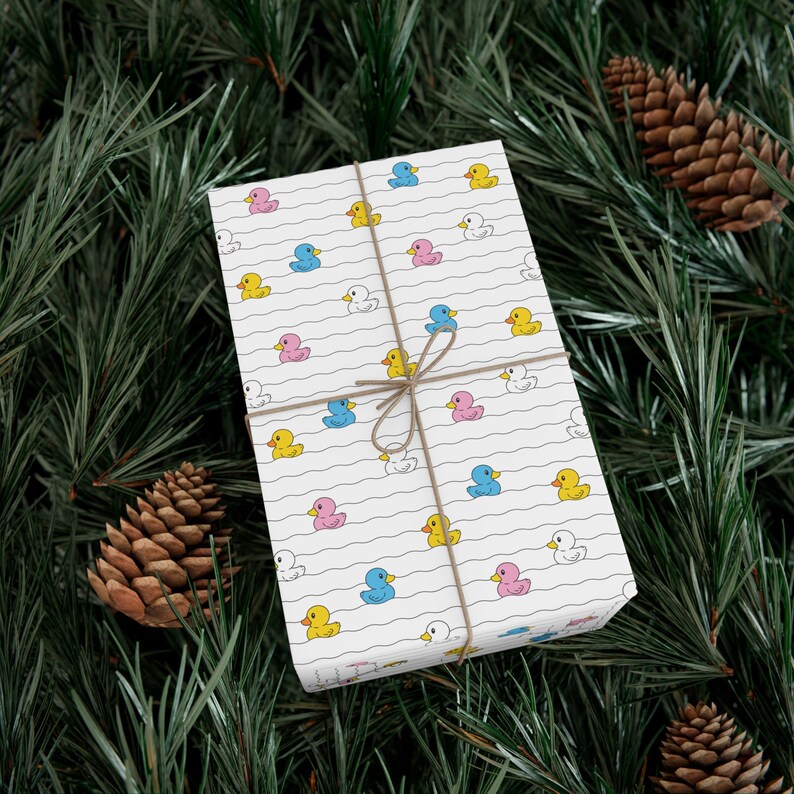 Rubber Duck Baby Shower Wrapping Paper Duck Wrapping Paper Wrapper ...
