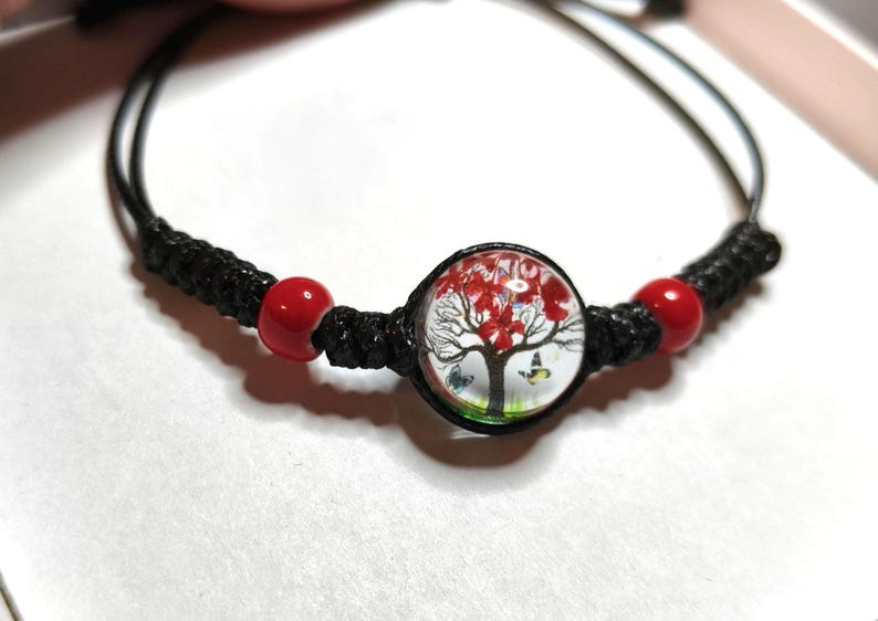 Tree of Life Round 3D Set of 3 Bracelets, Glass Ball Handmade Bracelet ...