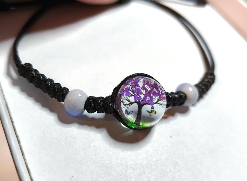 Tree of Life Round 3D Set of 3 Bracelets, Glass Ball Handmade Bracelet ...