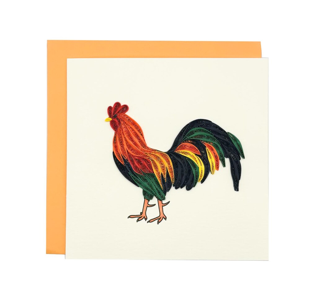 Pretty Rooster Handmade Quilling Greeting Card - Etsy