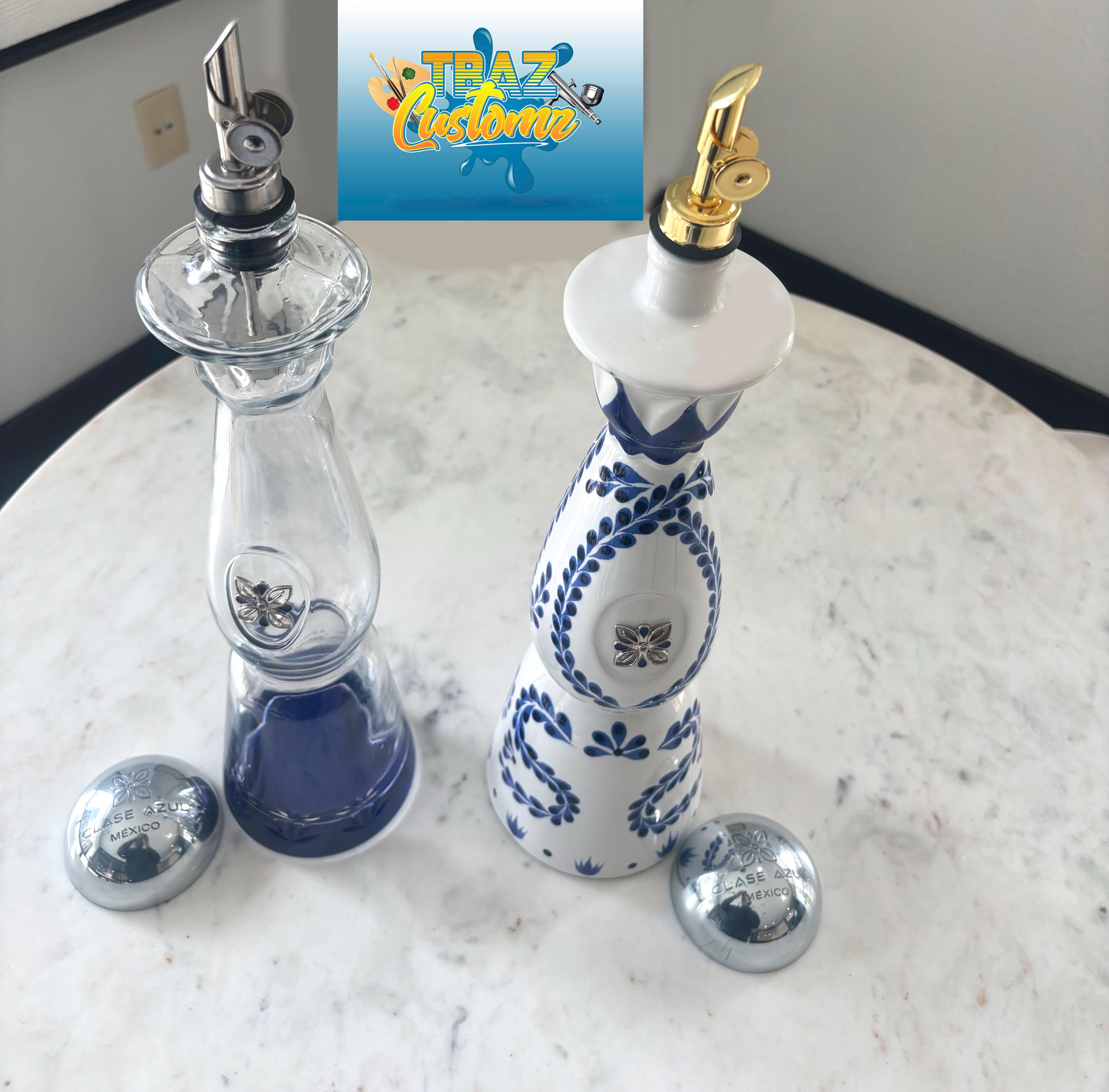 Clase Azul Reposado & Plata Bottle Liquid/oil Dispenser With Auto Flip ...