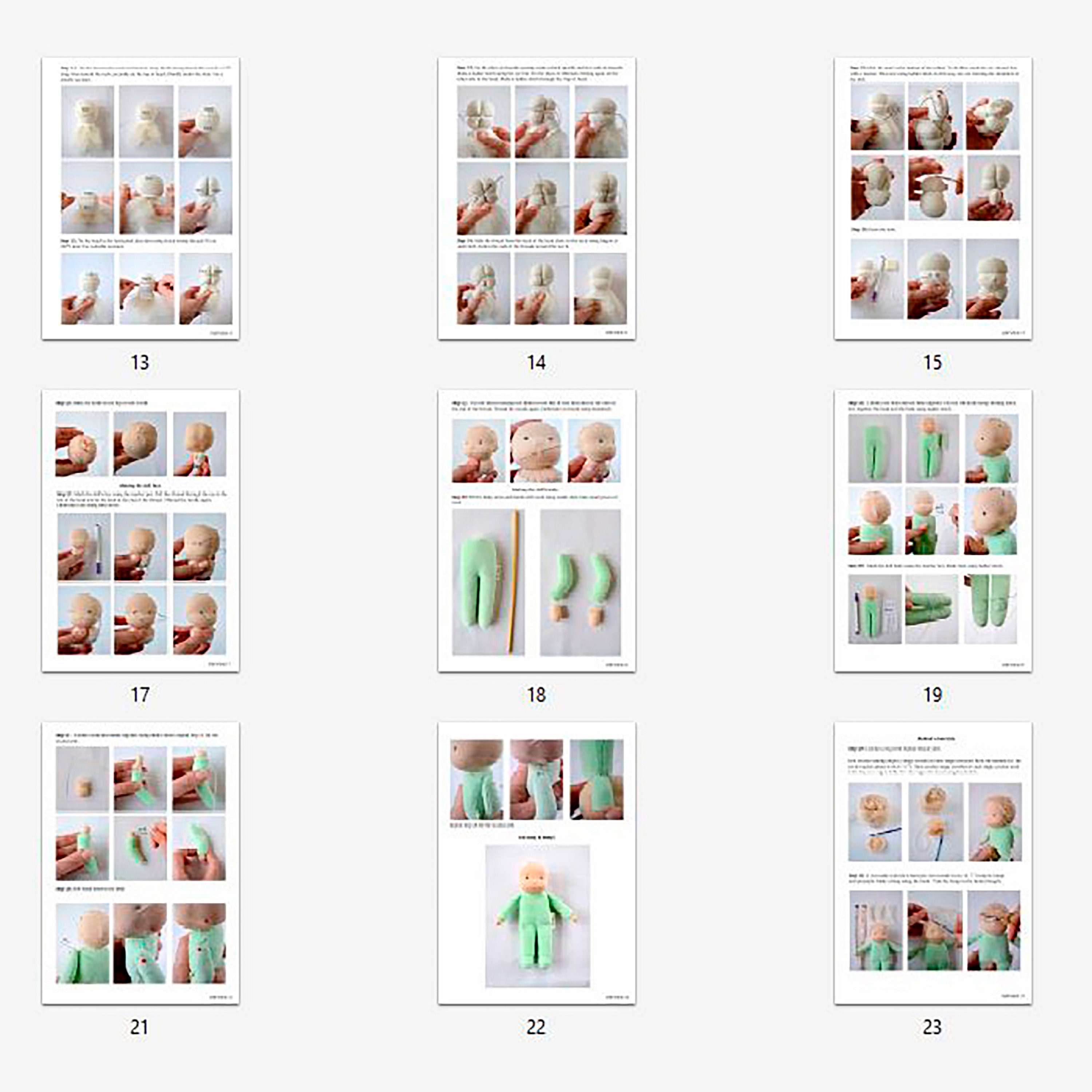 7 Inch/18 Cm Waldorf Pocket Doll. PDF Sewing Pattern and Tutorial. Doll Clothes Patterns as a ...