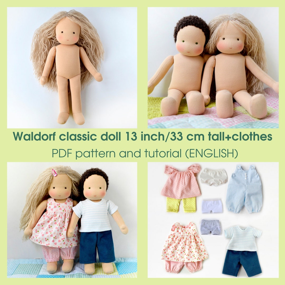 13''/33 Cm Classic Waldorf Doll. PDF Sewing Pattern and Tutorial. Doll Clothes Patterns as a ...