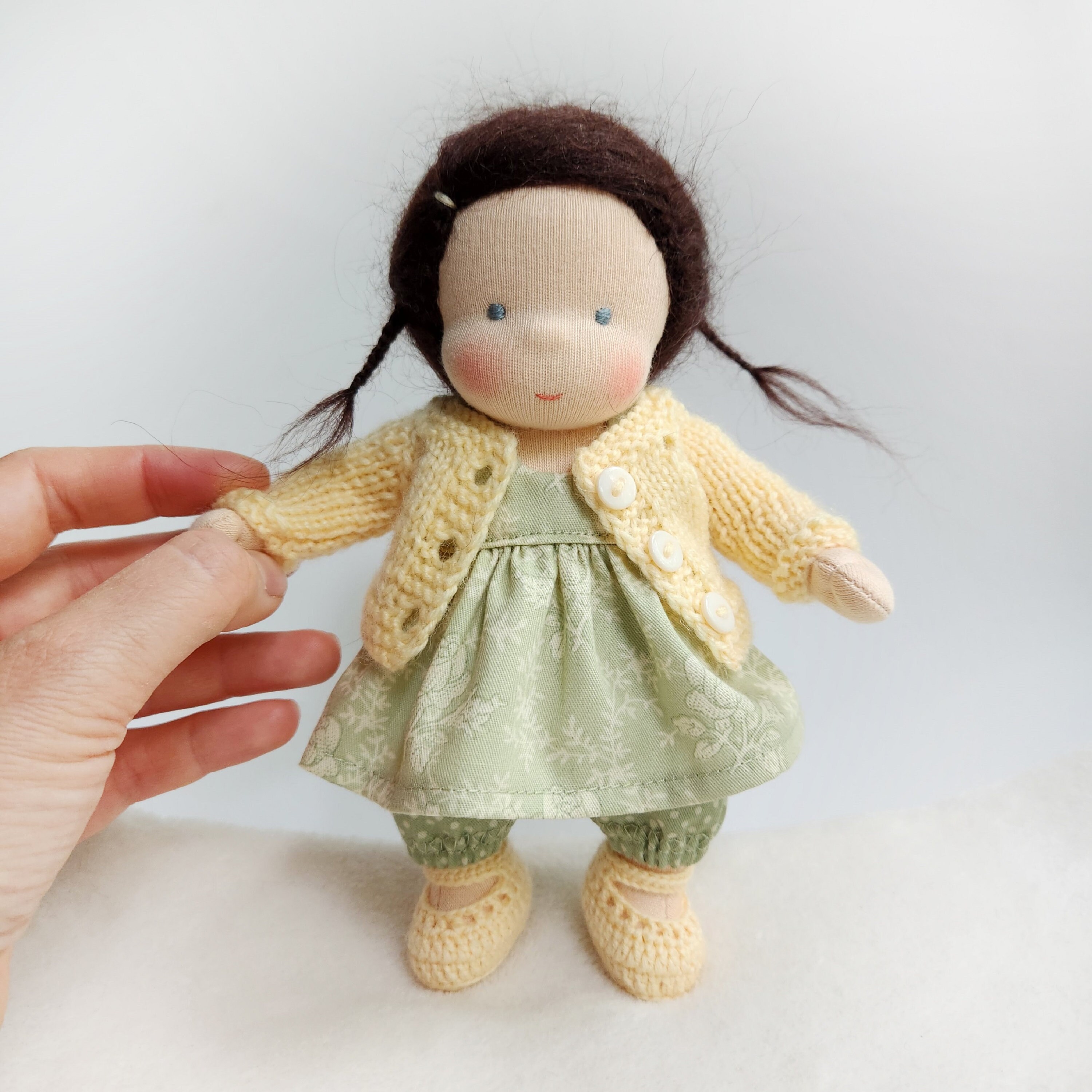 4 Sizes Waldorf Doll Knitted Cardigan PDF Knitting Patterns and Step-by ...