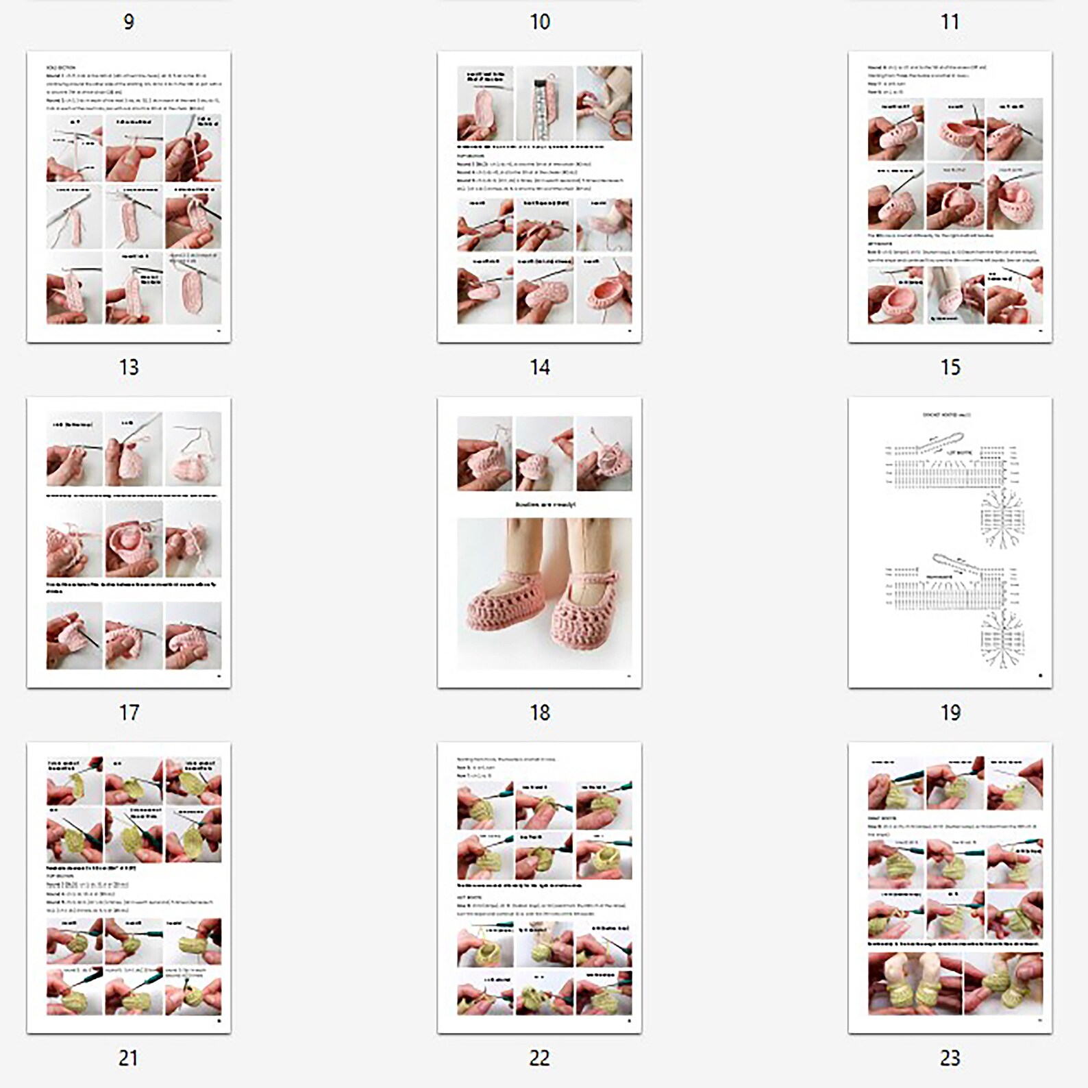 3 Sizes Waldorf Doll Crochet Booties PDF Patterns and Tutorials. - Etsy