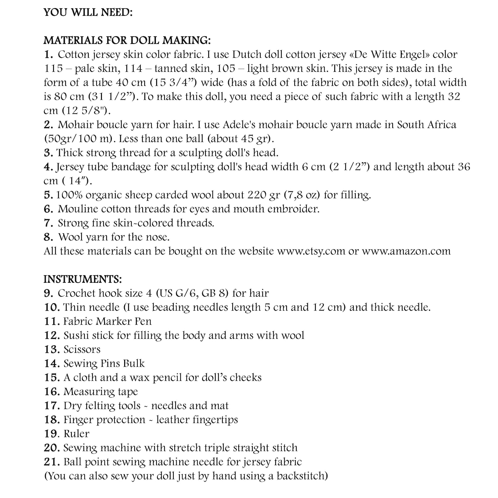 15 Inch/38 Cm Waldorf Doll. PDF Sewing Pattern and Tutorial. Doll Clothes Patterns as a Bonus ...