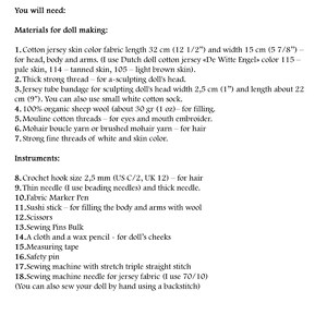 7 ''/18 Cm Waldorf Classic Doll. PDF Sewing Pattern and Tutorial. Doll Clothes Patterns as a ...