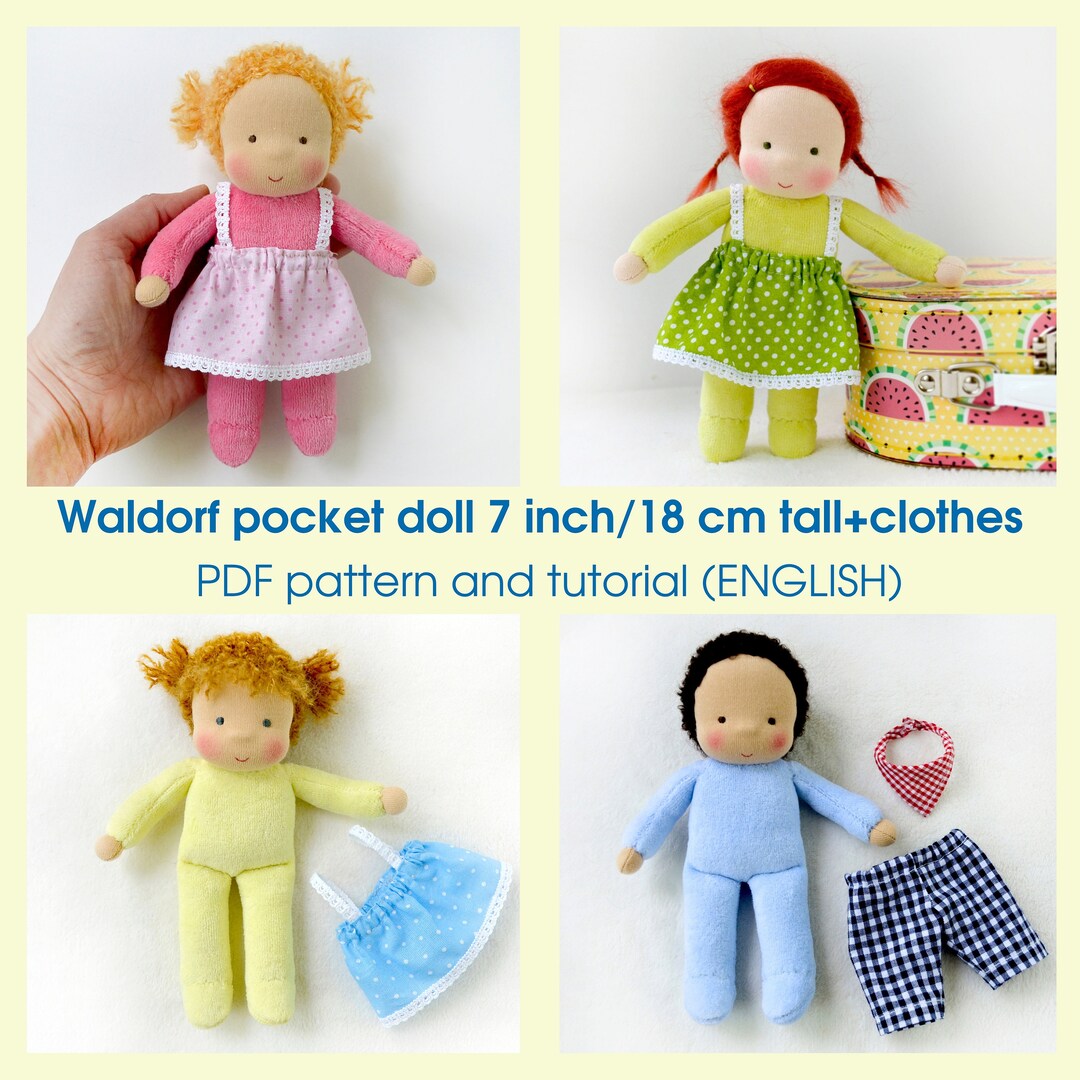 7 Inch/18 Cm Waldorf Pocket Doll. PDF Sewing Pattern and Tutorial. Doll Clothes Patterns as a ...