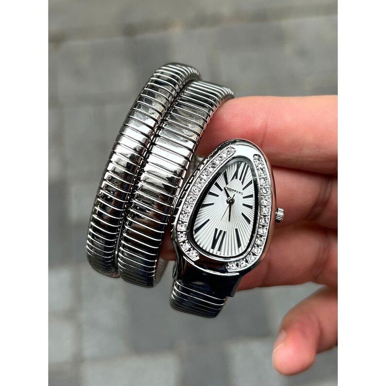 Luxury Snake Wristwatch, Snake Watch,women's Watch, Silver Color ...
