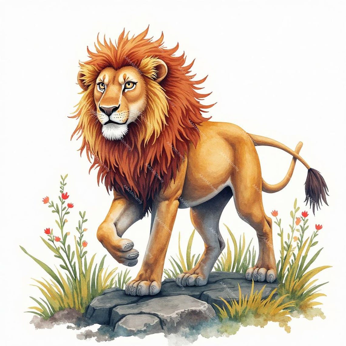 15 Clipart, Printable Watercolor Clipart, Lion, Wild Animal, High ...