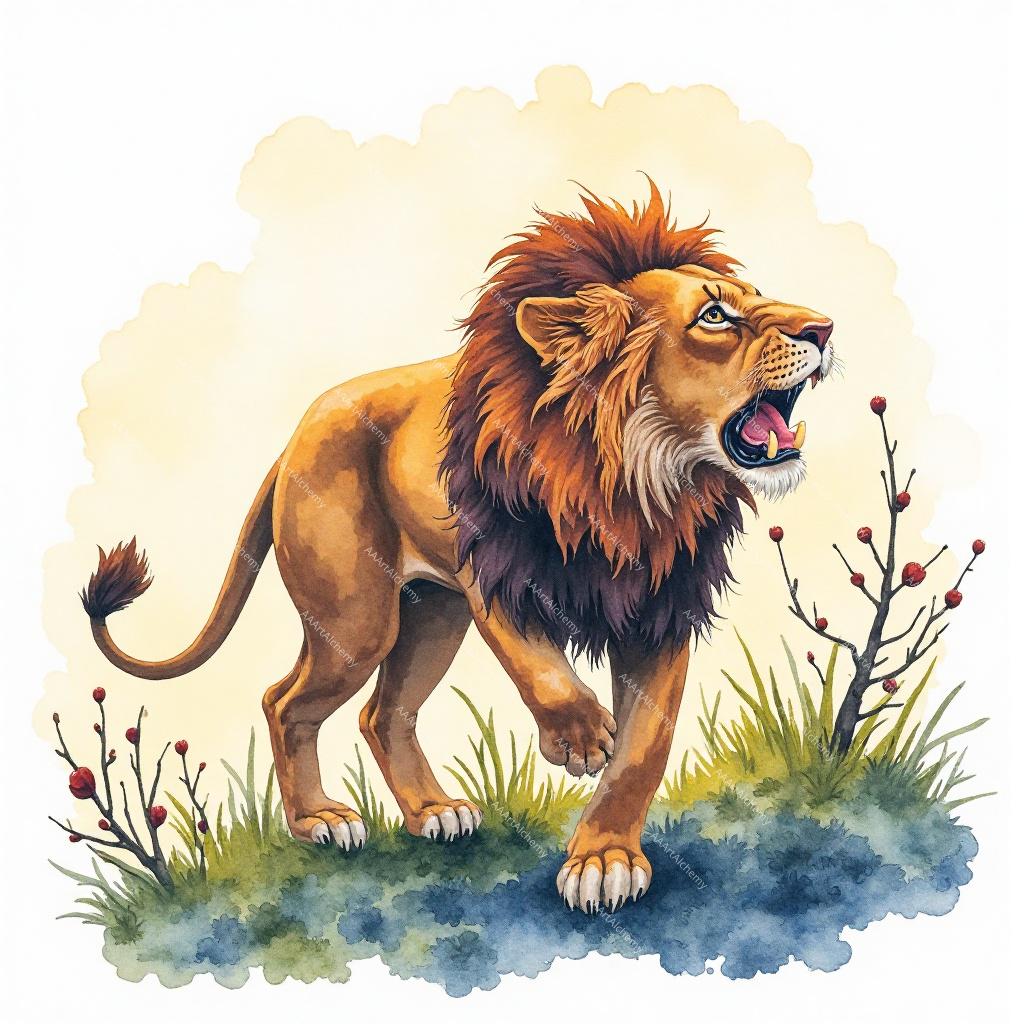 15 Clipart, Printable Watercolor Clipart, Lion, Wild Animal, High ...