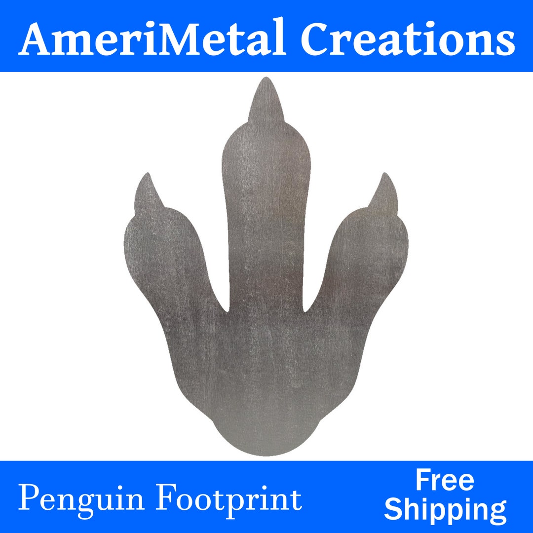 Penguin Footprint Metal Cutout Shape, Wall Art Decoration for Home ...