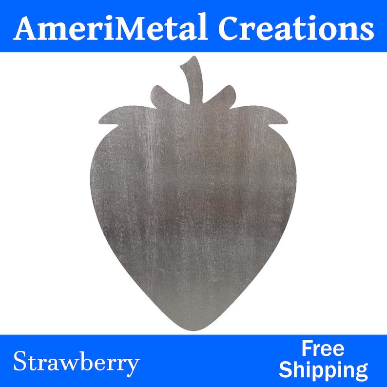 Strawberry Metal Cutout Shape, Wall Art Decoration for Home, Farmhouse ...