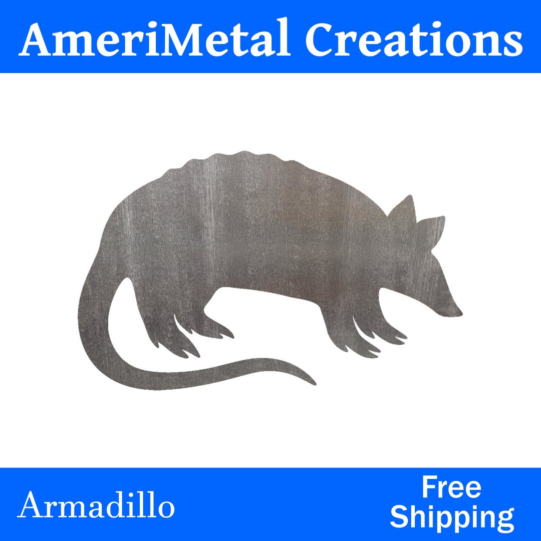 Armadillo Metal Cutout Shape, Wall Art Decoration for Home, Farmhouse ...