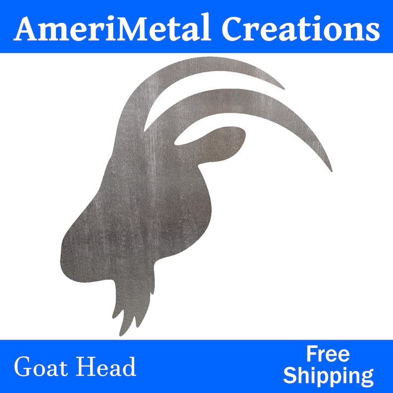 Goat Head Metal Cutout Shape, Wall Art Decoration for Home, Farmhouse ...