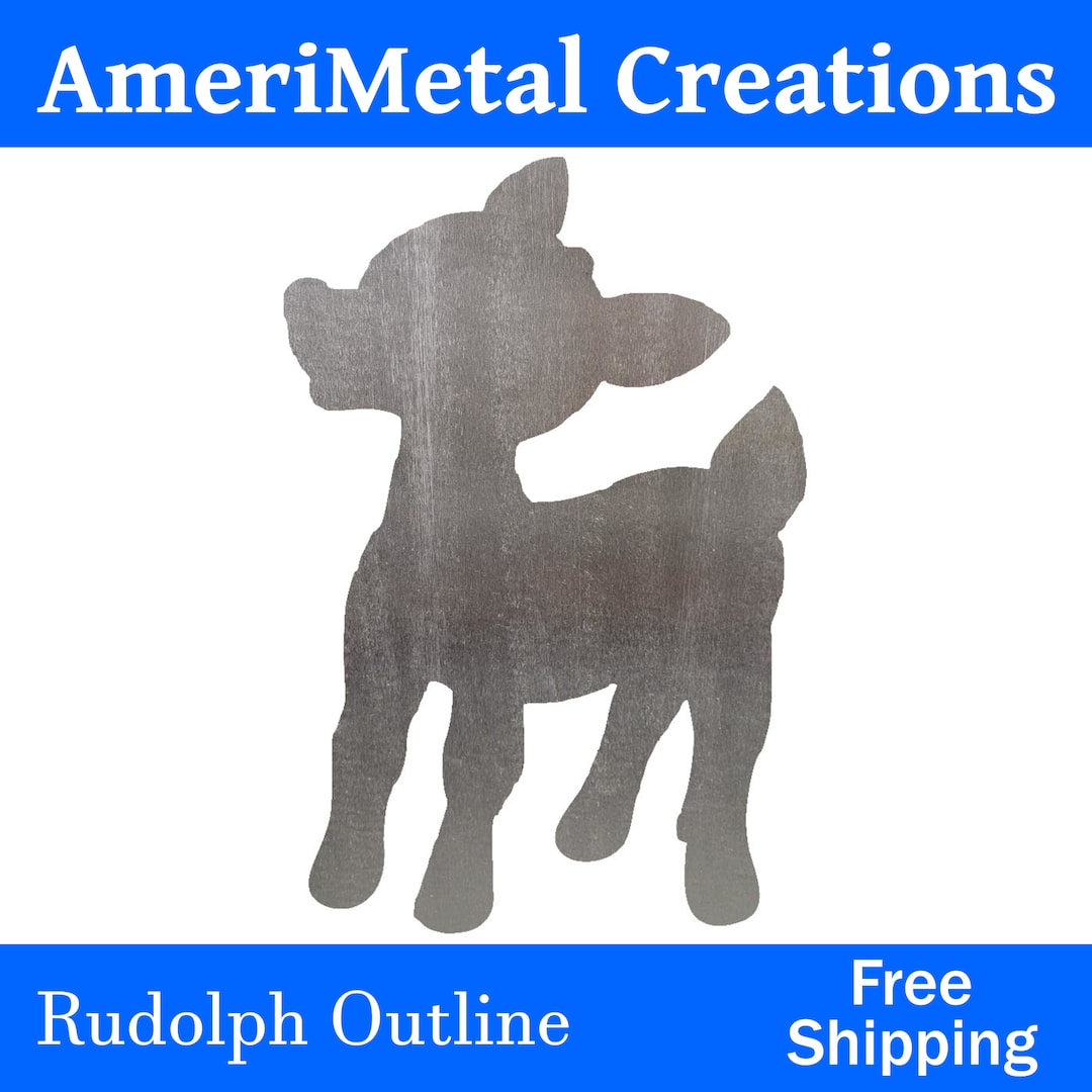 Rudolph Outline Metal Cutout Shape, Wall Art Decoration for Home ...